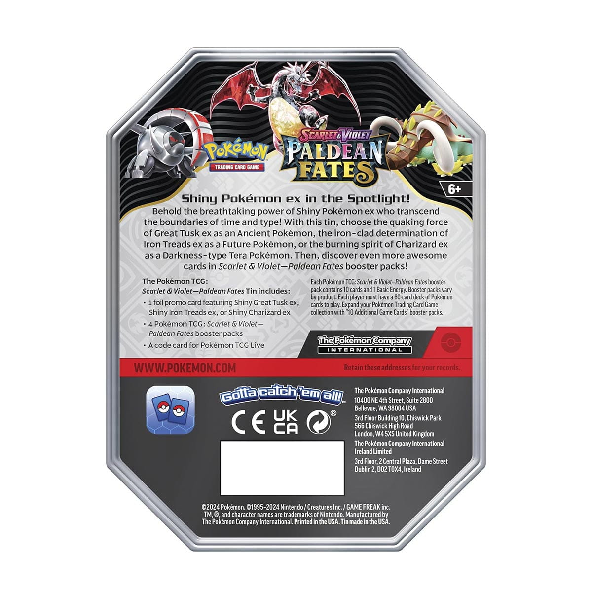 Pokemon TCG: Paldean Fates Tin 4-booster Great Tusk - 85620-GT w Ataf.pl