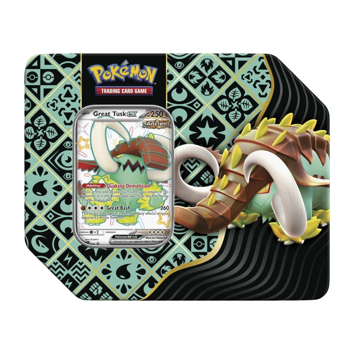 Pokemon TCG: Paldean Fates Tin 5-booster Great Tusk - 856240-GT w Ataf.pl
